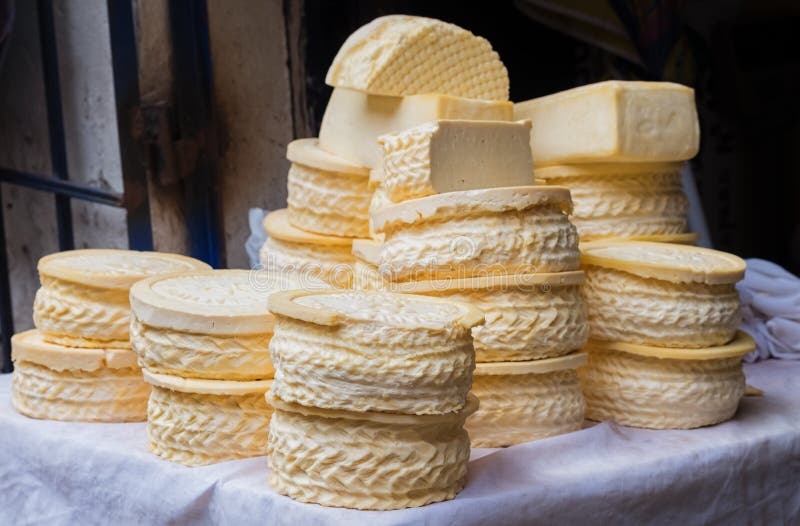 Pile Of Peru Cheese On The Cusco Cheese Market Stock Image - Image of ...