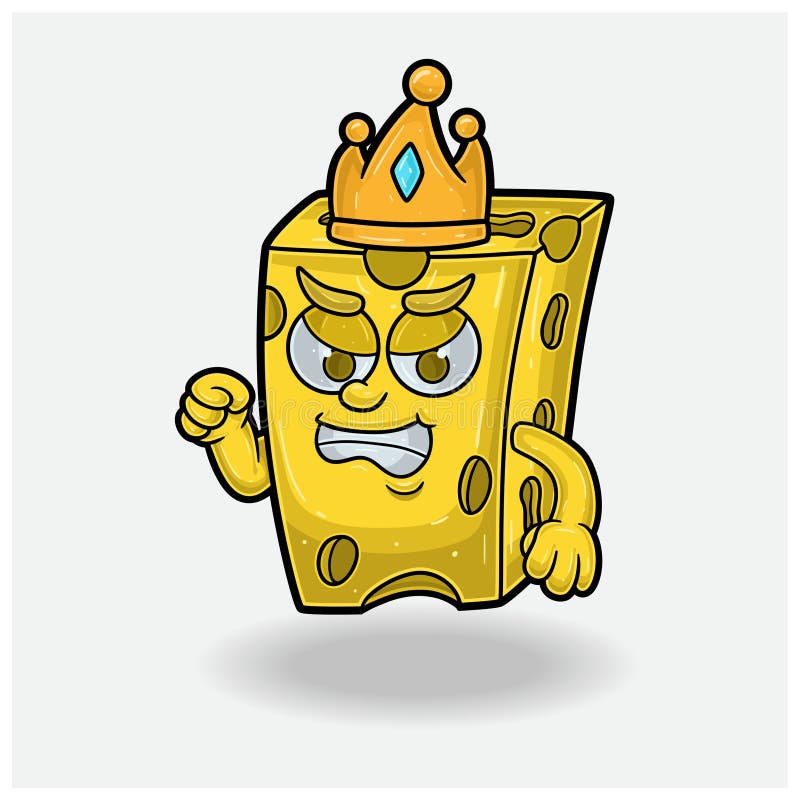 Cheese Mascot Character Cartoon with Angry Expression Stock ...