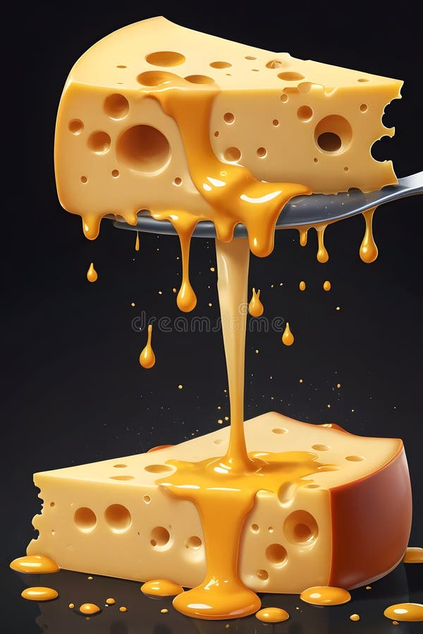 Cheese with Melted Cheese - Vector Art for Game Icons and Smooth Render ...