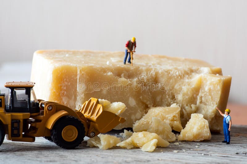Cheese mining process stock photo. Image of tiny, macro - 179066340