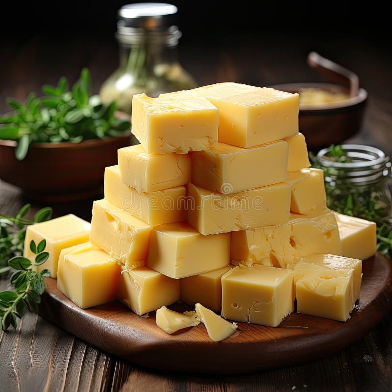 Cheese Mix on Wooden Plate Still-life. Ai Generative. Stock ...