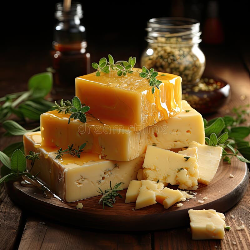 Cheese Mix on Wooden Plate Still-life. Ai Generative. Stock Photo ...