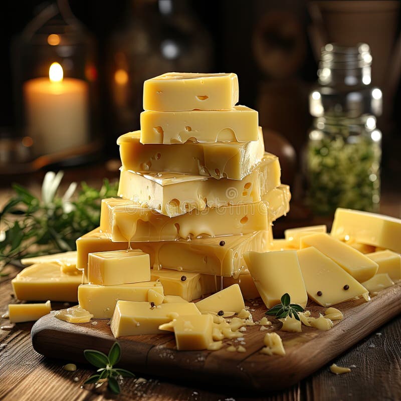 Cheese Mix on Wooden Plate Still-life. Ai Generative. Stock Photo ...