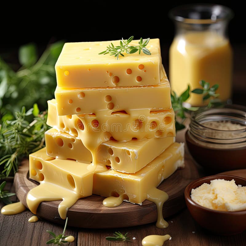 Cheese Mix on Wooden Plate Still-life. Ai Generative. Stock ...