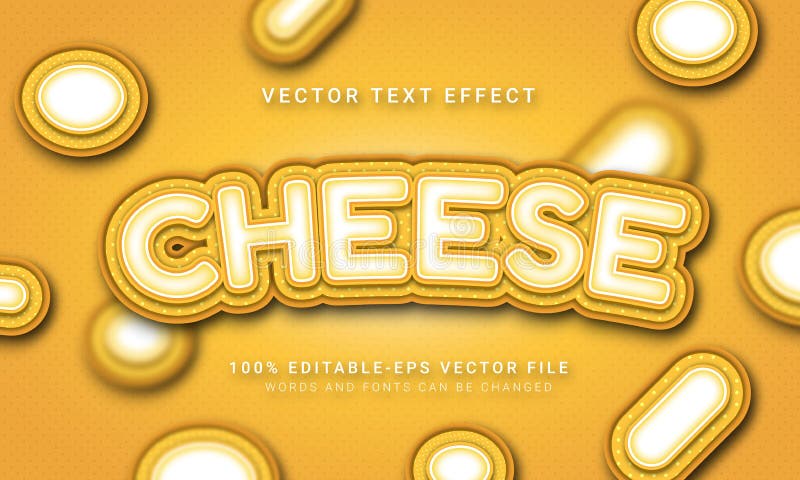 Cheese Name 3d Text Style Effect Stock Vector - Illustration of names ...