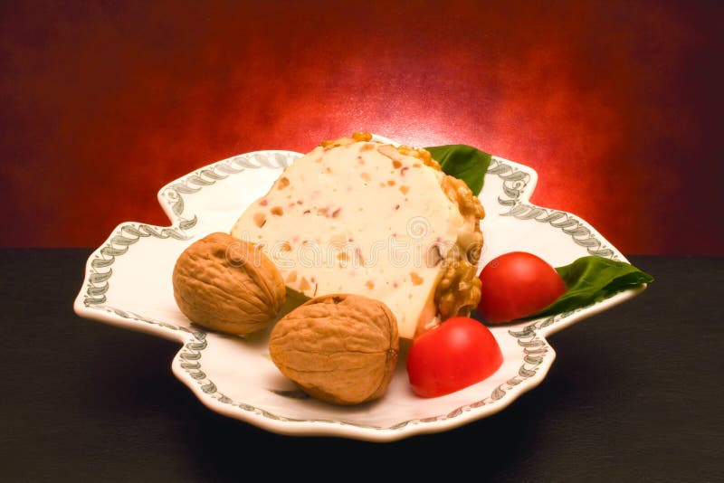 Cheese with Nuts stock photo. Image of cheese, seasoned - 17313618
