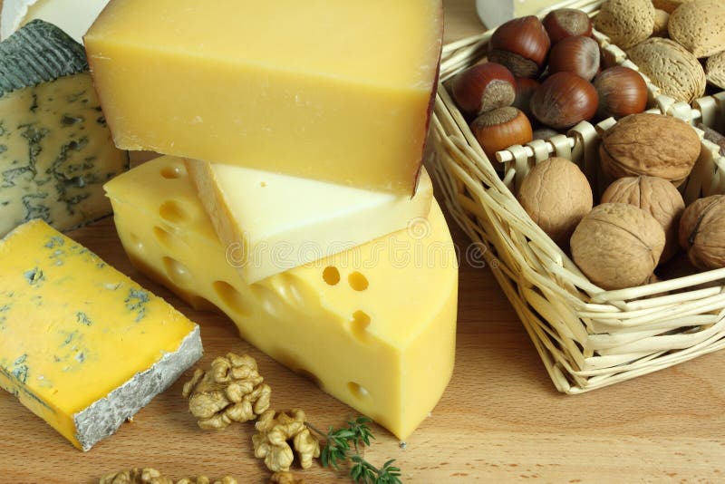 Cheese and nuts stock image. Image of camembert, dairy - 24453833
