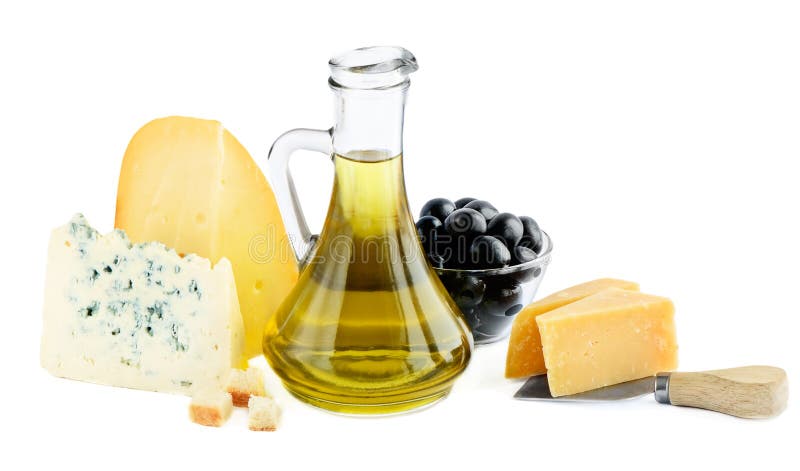 Cheese and olive oil stock photo. Image of antioxidant - 17964806
