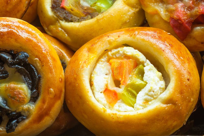 Cheese Olive Tomato Mini Pizza at the Bakery Screen Stock Image - Image ...