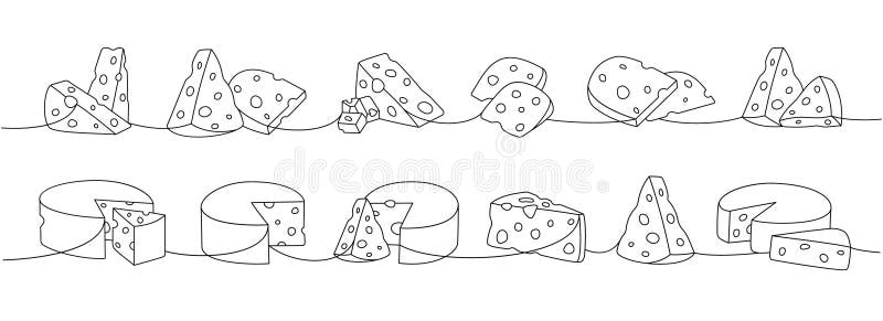 Continuous Line Drawing Cheese Stock Illustrations – 280 Continuous ...