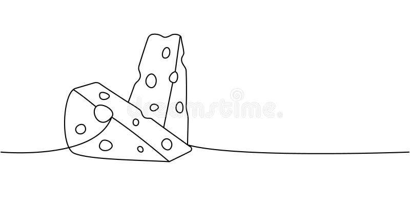Cheese One Line Continuous Drawing. Different Types of Cheese ...