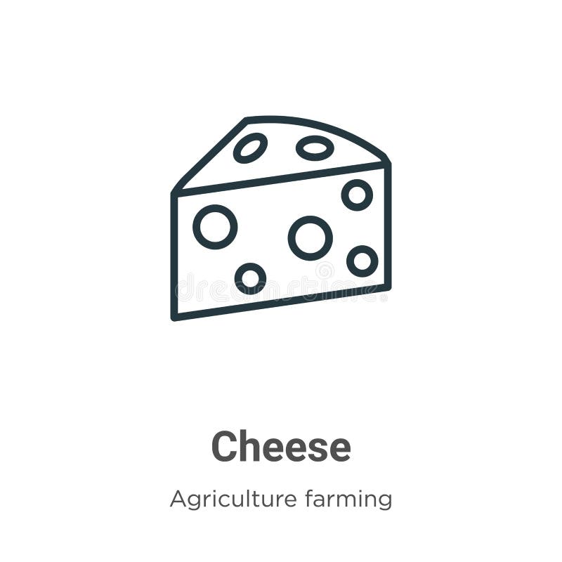 Cheese Outline Vector Icon. Thin Line Black Cheese Icon, Flat Vector ...