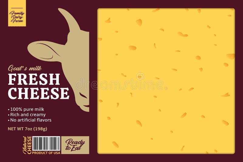 Cheese Packaging Design Template Stock Vector - Illustration of cheddar ...