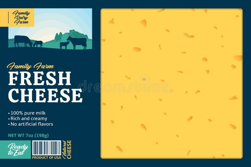 Cheese Packaging Design Template Stock Vector - Illustration of label ...