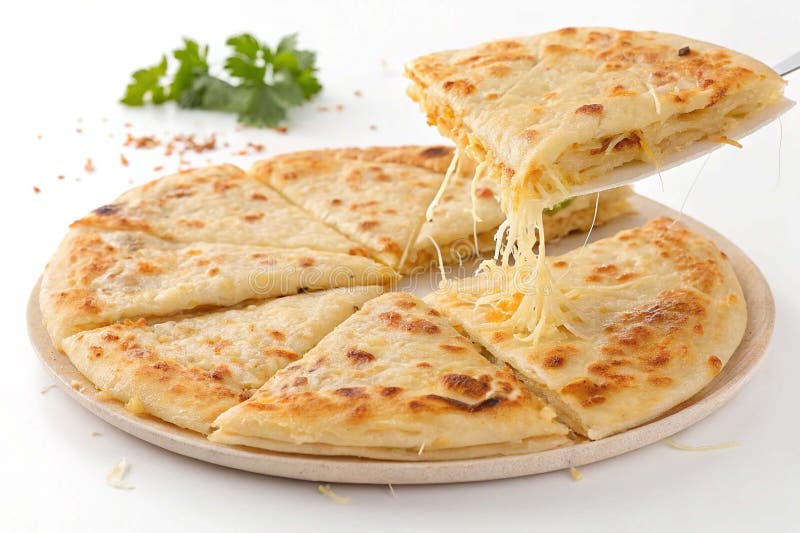 Cheese Paratha â€ Savory Stuffed Flatbread on White Background Stock Illustration - Illustration ...