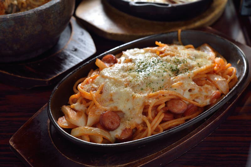 Hot pan Cheese Pasta stock photo. Image of overhead, italian - 73644176