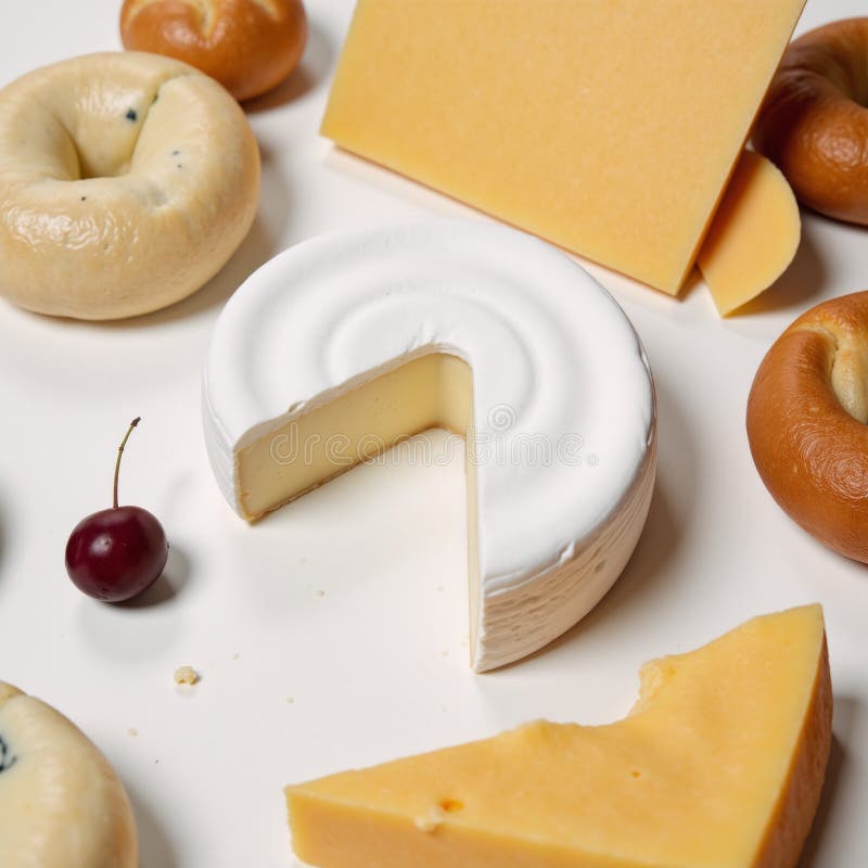 Cheese Pastry Arrangement Topview Missing Slice Holey Cheese Center ...