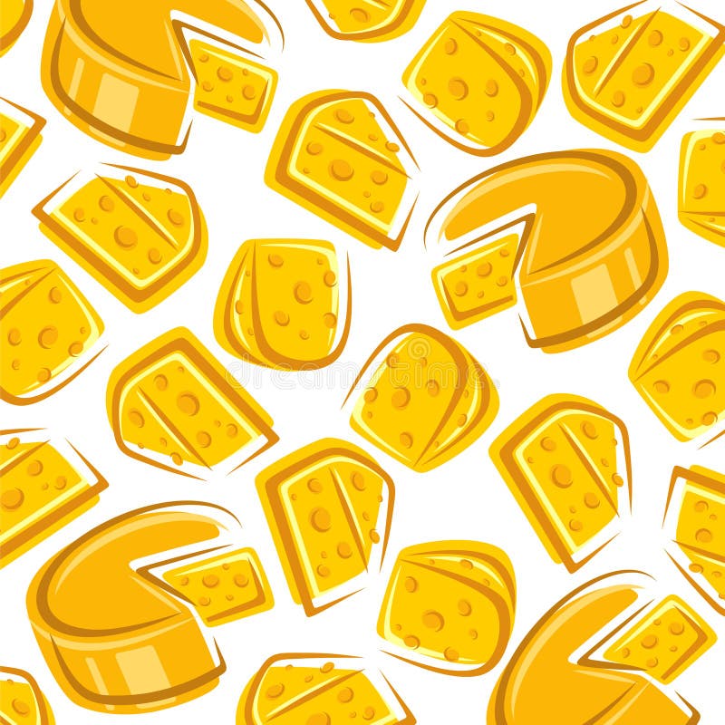 Cheese Pattern Background Set. Collection Icon Cheese Stock Vector ...