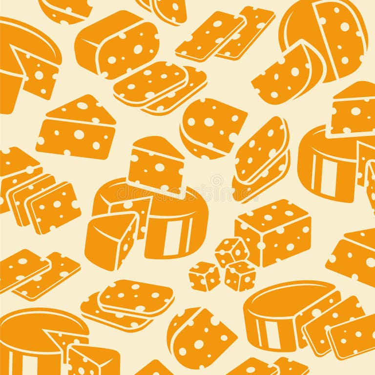 Cheese Pattern Background Set. Collection Icon Cheese Stock Image ...