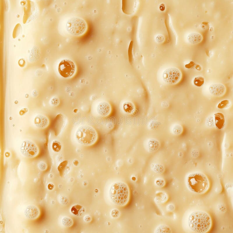 Cheese Pattern with Creamy, Smooth Close-up Texture and Tiny Bubbles in ...