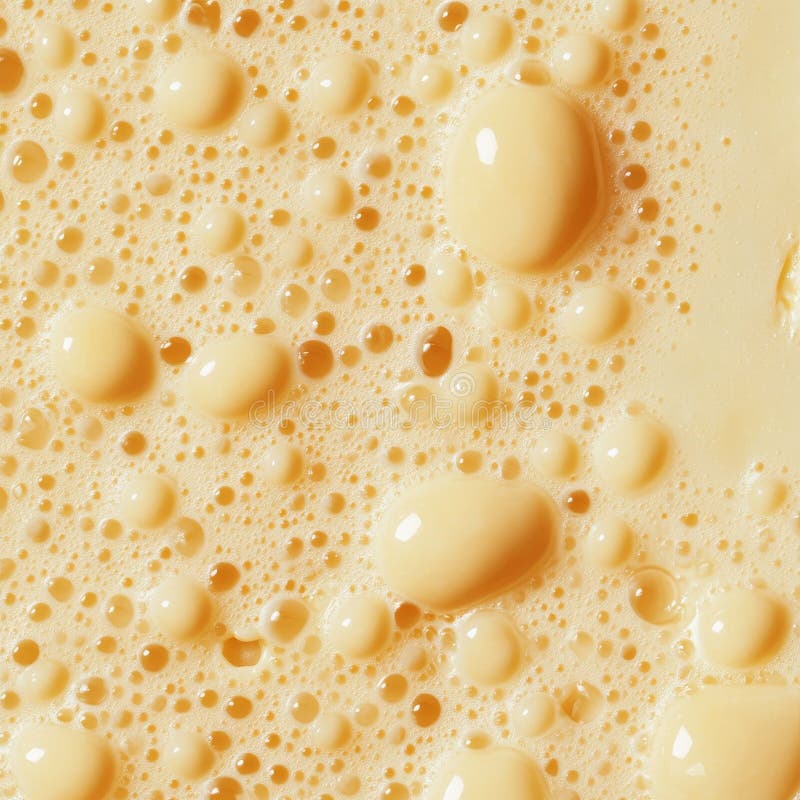 Cheese Pattern with Creamy, Smooth Close-up Texture and Tiny Bubbles in ...
