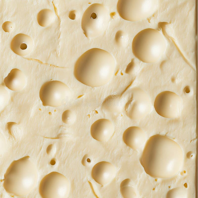 Cheese Pattern with a Rich, Creamy Texture in Close-up, Tiny Holes and ...