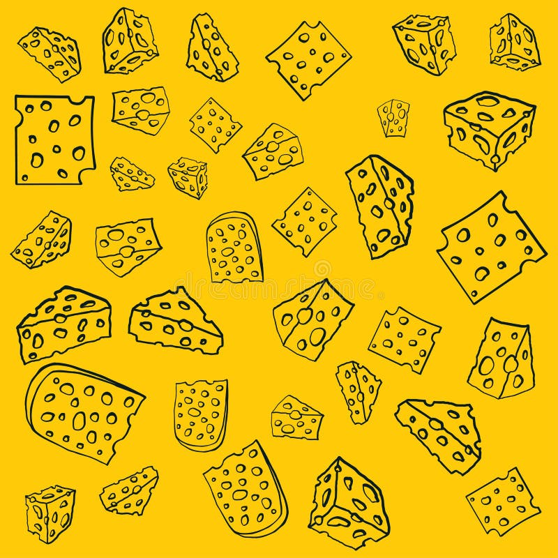 Cheese Set Seamless Pattern. Stock Vector - Illustration of edam, cafes ...