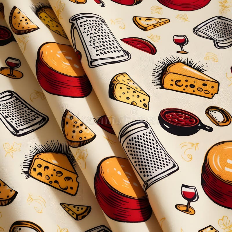 Cheese Patterned Fabric: a Whimsical Celebration of Dairy Delights ...