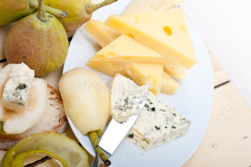 Cheese and pears stock photo. Image of green, group, meal - 54139112