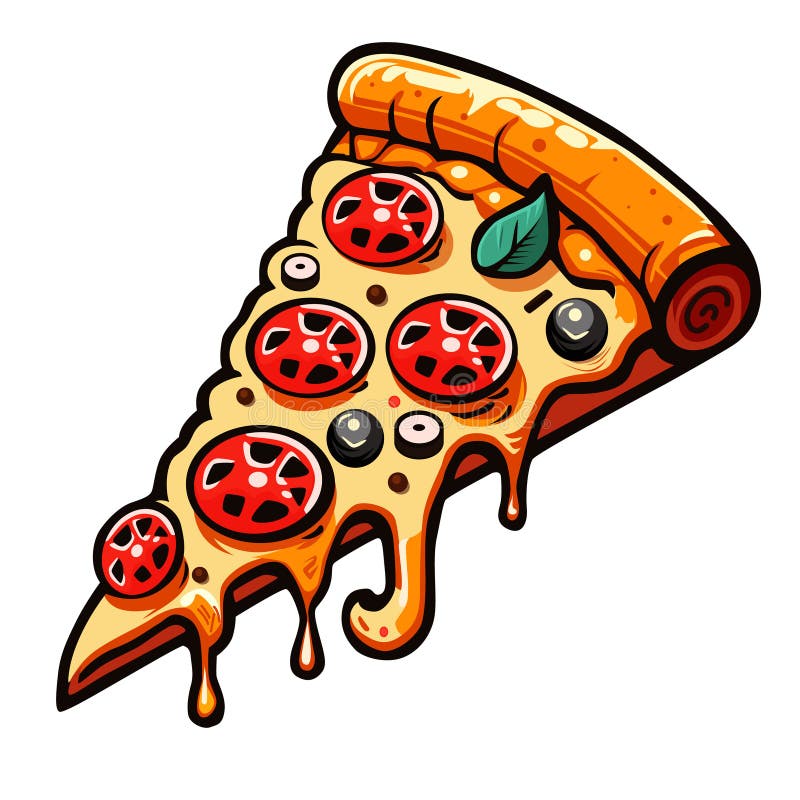 Cheese Pepperoni Pizza Slice Icon Vector Stock Vector - Illustration of ...