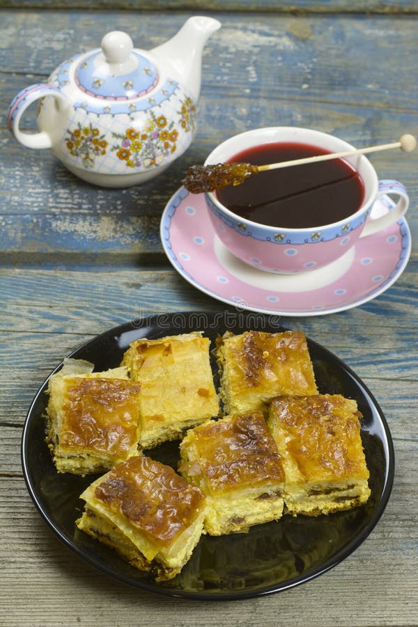 Cheese pie and tea stock image. Image of color, bake - 48792113