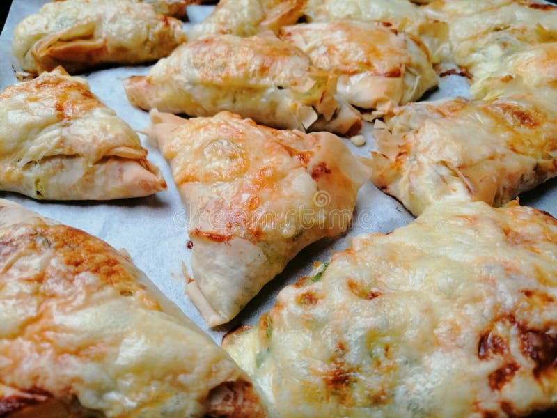 Cheese pie in triangle stock image. Image of seafood - 185547305