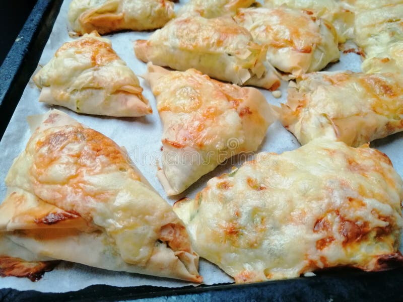 Cheese pie in triangle stock photo. Image of produce - 185547518