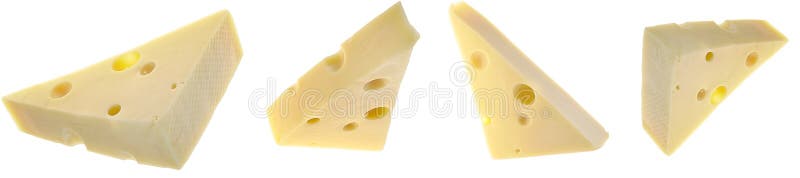 Cheese Piece Isolated on a White Background. Cheese Triangle on a White ...