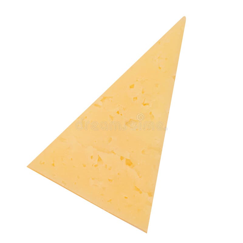 Cheese Piece Isolated on White Background. Mature Gouda Cheese Triangle ...