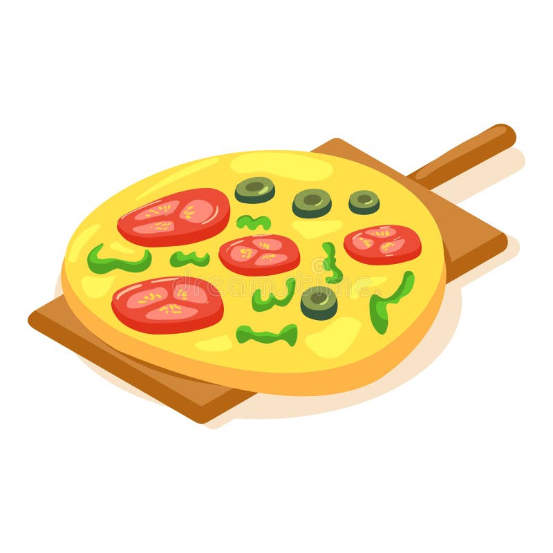 Cheese Pizza Icon, Isometric 3d Style Stock Vector - Illustration of ...