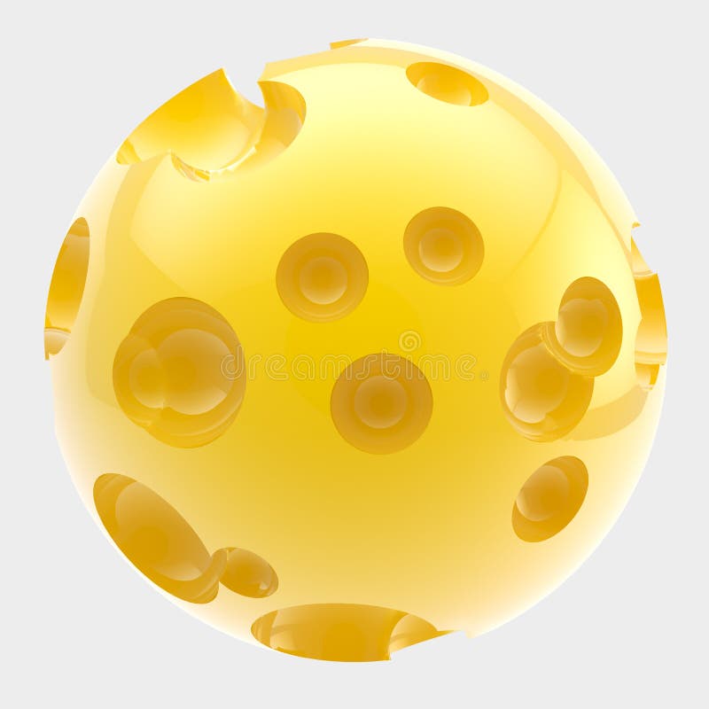 Cheese Planet: Sphere Made of Cheese Stock Illustration - Illustration ...
