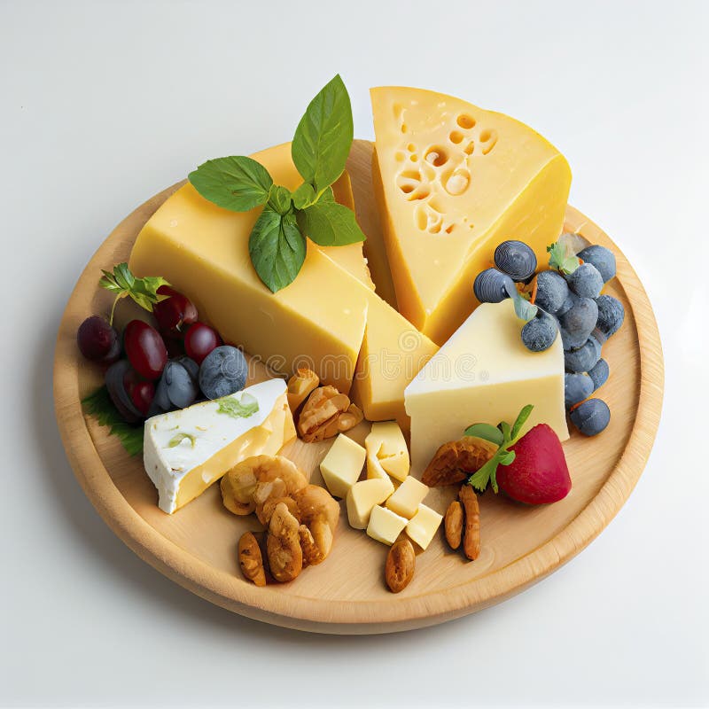 Cheese Plate. Generative Ai Stock Illustration - Illustration of ...