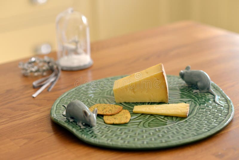 Cheese plate stock photo. Image of plate, mice, christmas - 82735172