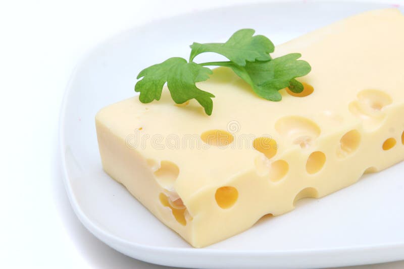 Cheese on plate isolated stock photo. Image of milk, slice - 9462466
