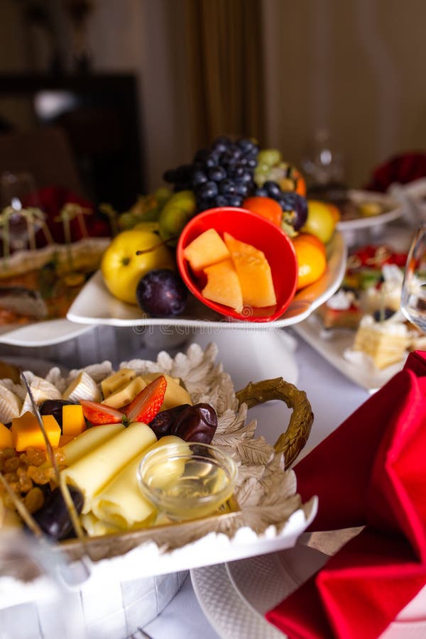 Cheese Platter on the Buffet at the Hotel Stock Image - Image of ...