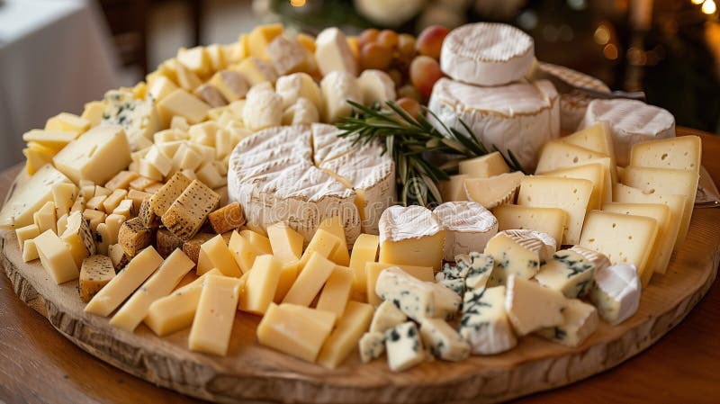 A Cheese Platter Featuring a Selection of International Cheeses ...