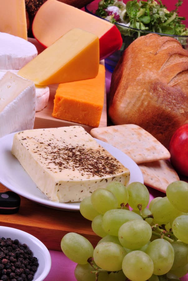 Cheese Platter with Some Fresh Cheese Stock Photo - Image of hard ...