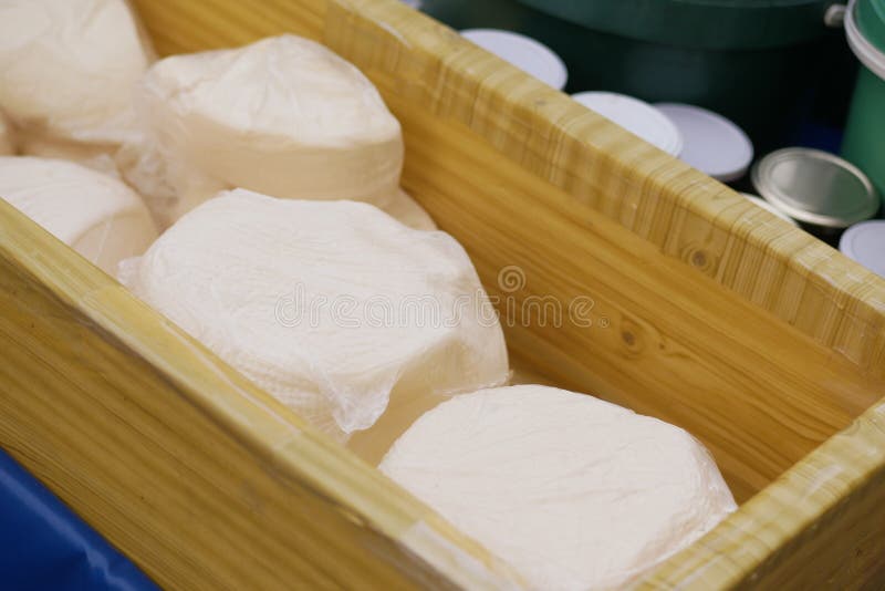 Cheese Preserved in a Packet in a Wooden Box Stock Photo - Image of ...