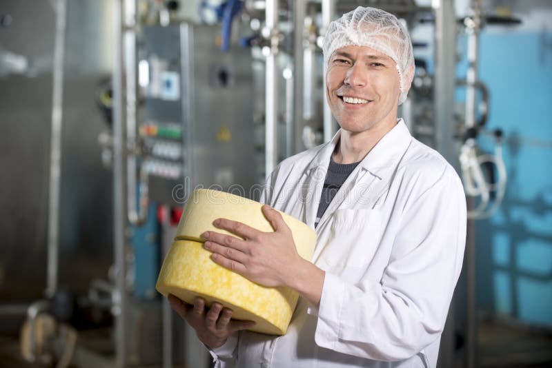 Cheese Production at Factory Stock Photo - Image of employee, food ...