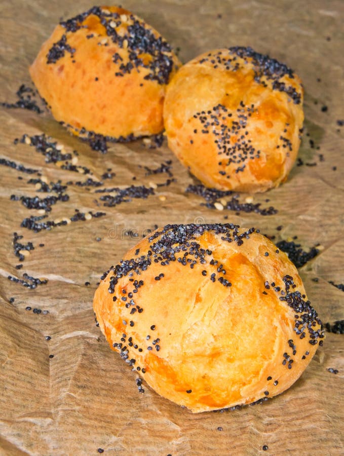 Cheese Profiteroles Sprinkled with Poppy Seeds Stock Image - Image of ...