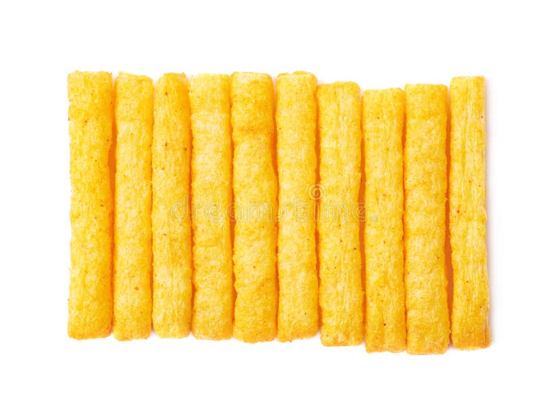Cheese Puff Sticks Isolated Stock Photo - Image of puffed, potato: 65206672