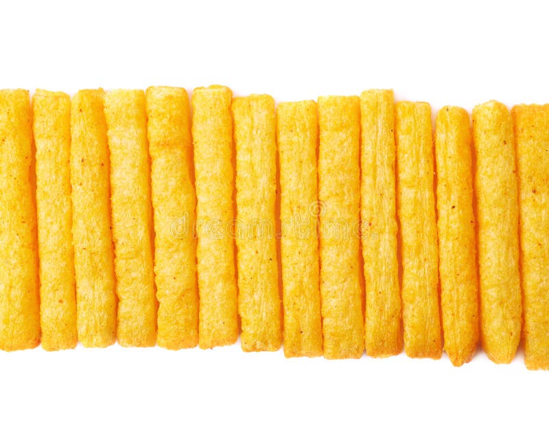 Cheese Puff Sticks Isolated Stock Photo - Image of puffed, potato: 65206672