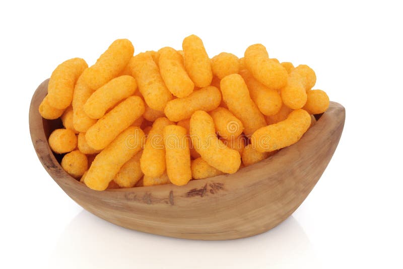 Cheese Puffs All in a Stack Ready To Eat Stock Photo - Image of ...