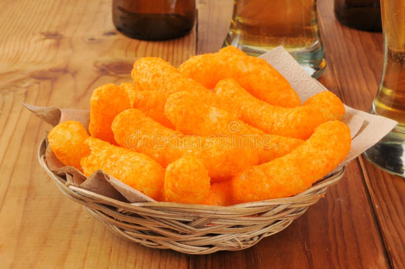 Cheese Puffs All in a Stack Ready To Eat Stock Photo - Image of ...